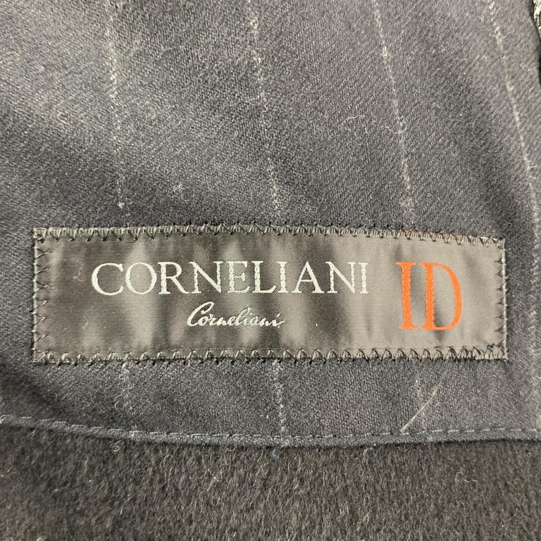 CORNELIANI ID 44 Black Solid Wool Notch Lapel Coat For Sale at 1stDibs ...