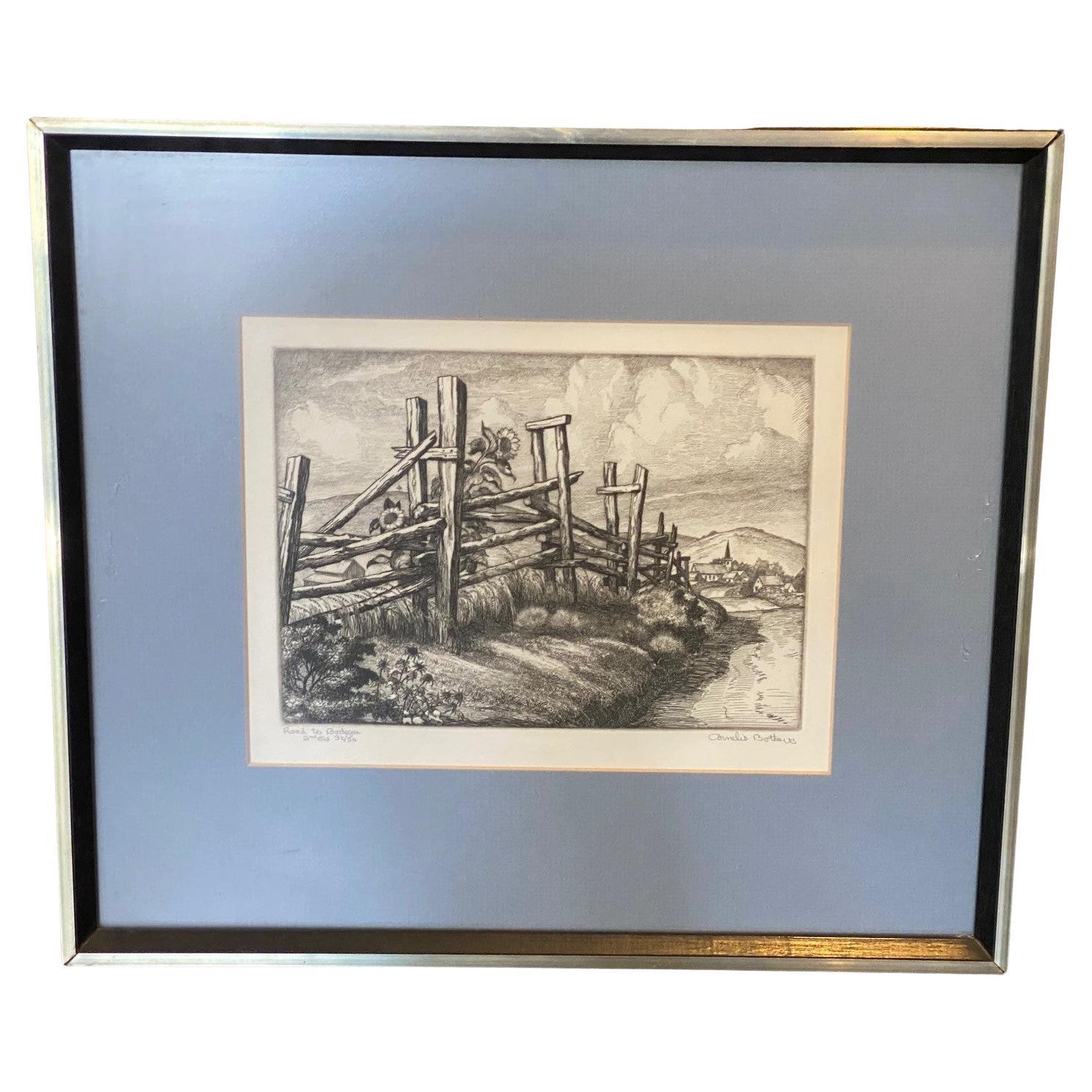 Cornelis Botke Signed Limited Ed. California Artist Etching Print Road ...