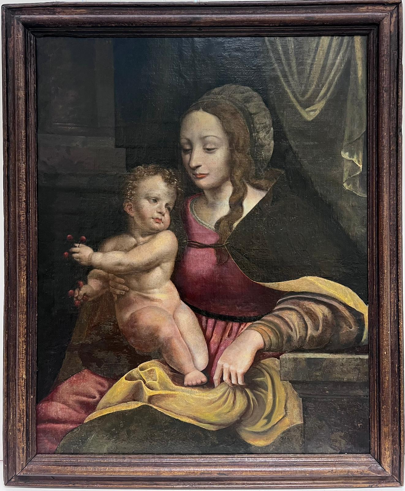 1600's Flemish Old Master Oil Painting The Virgin and Child Mastertpiece Work For Sale at 1stDibs