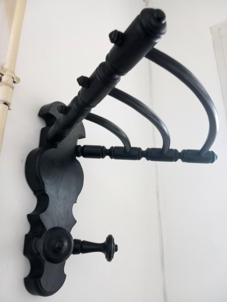 Corner Coat and Hat Rack Very Original, 19th Century Ebonized Chestnut ...