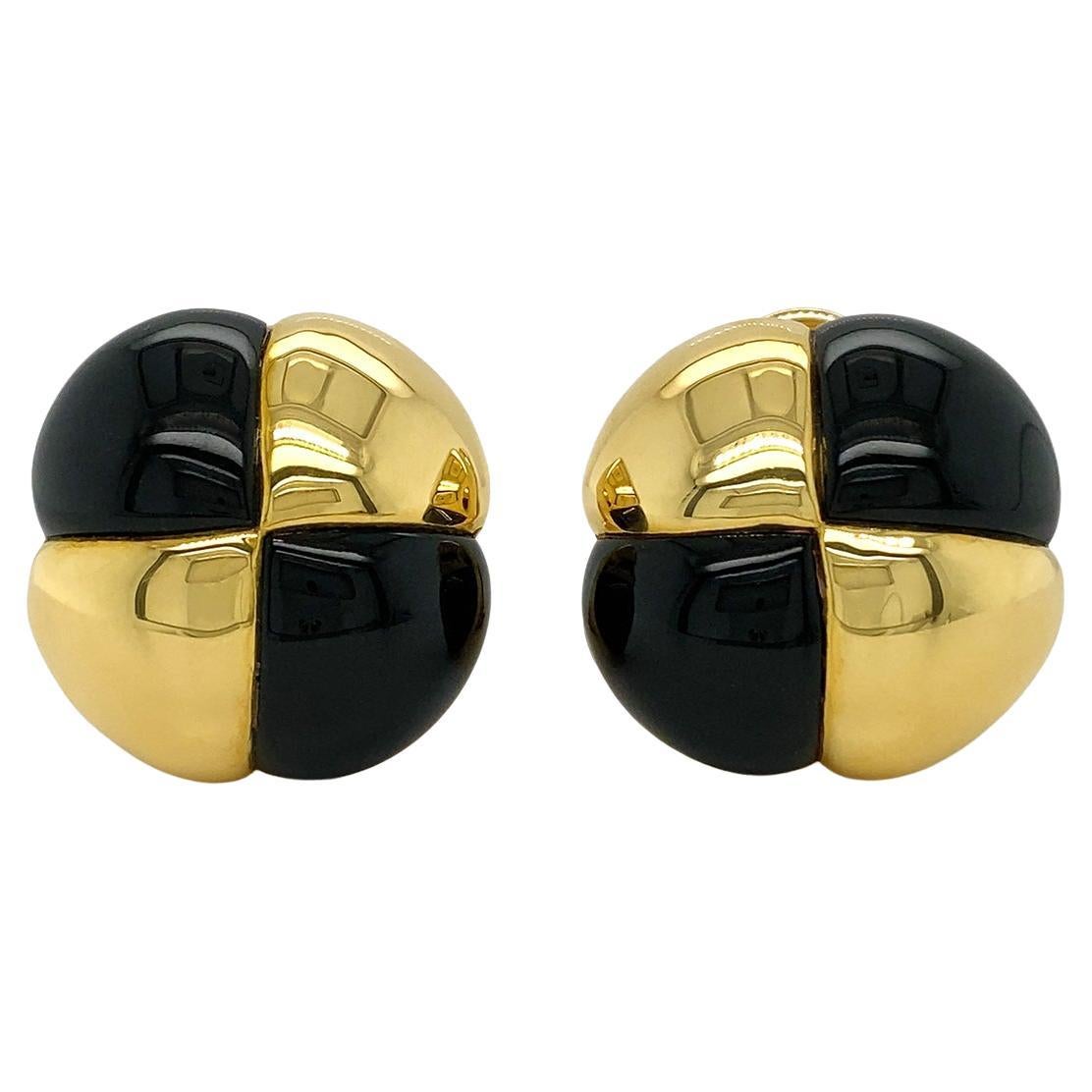 Oval Cabochon Black Jade 18K Yellow Gold Trellis Ring For Sale at ...