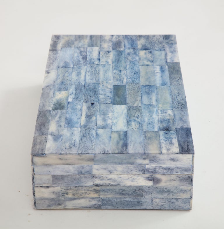 Cornflower/Lilac Bone Box, 12x7 For Sale at 1stDibs