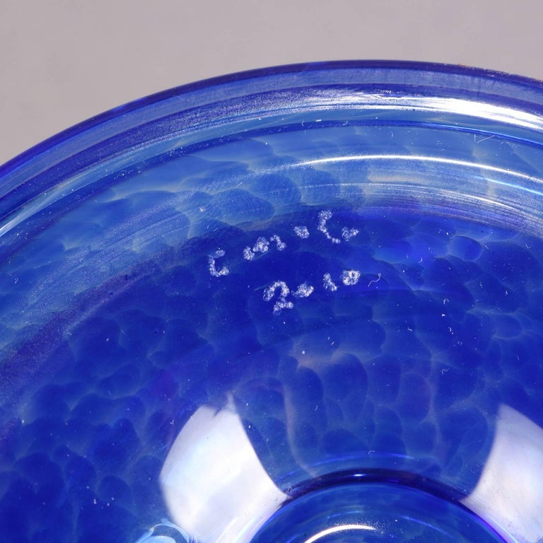 Corning Museum of Glass Cobalt Blue Blown Footed Flared Bowl, Signed ...