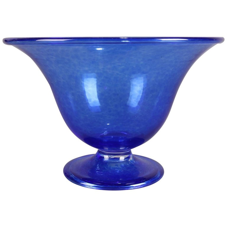 Corning Museum of Glass Cobalt Blue Blown Footed Flared Bowl, Signed ...