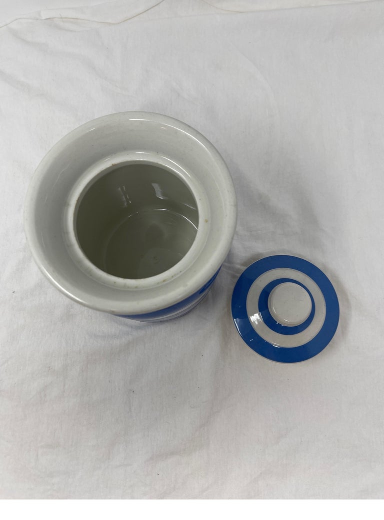 T.G. Green Cornishware Canister at 1stDibs