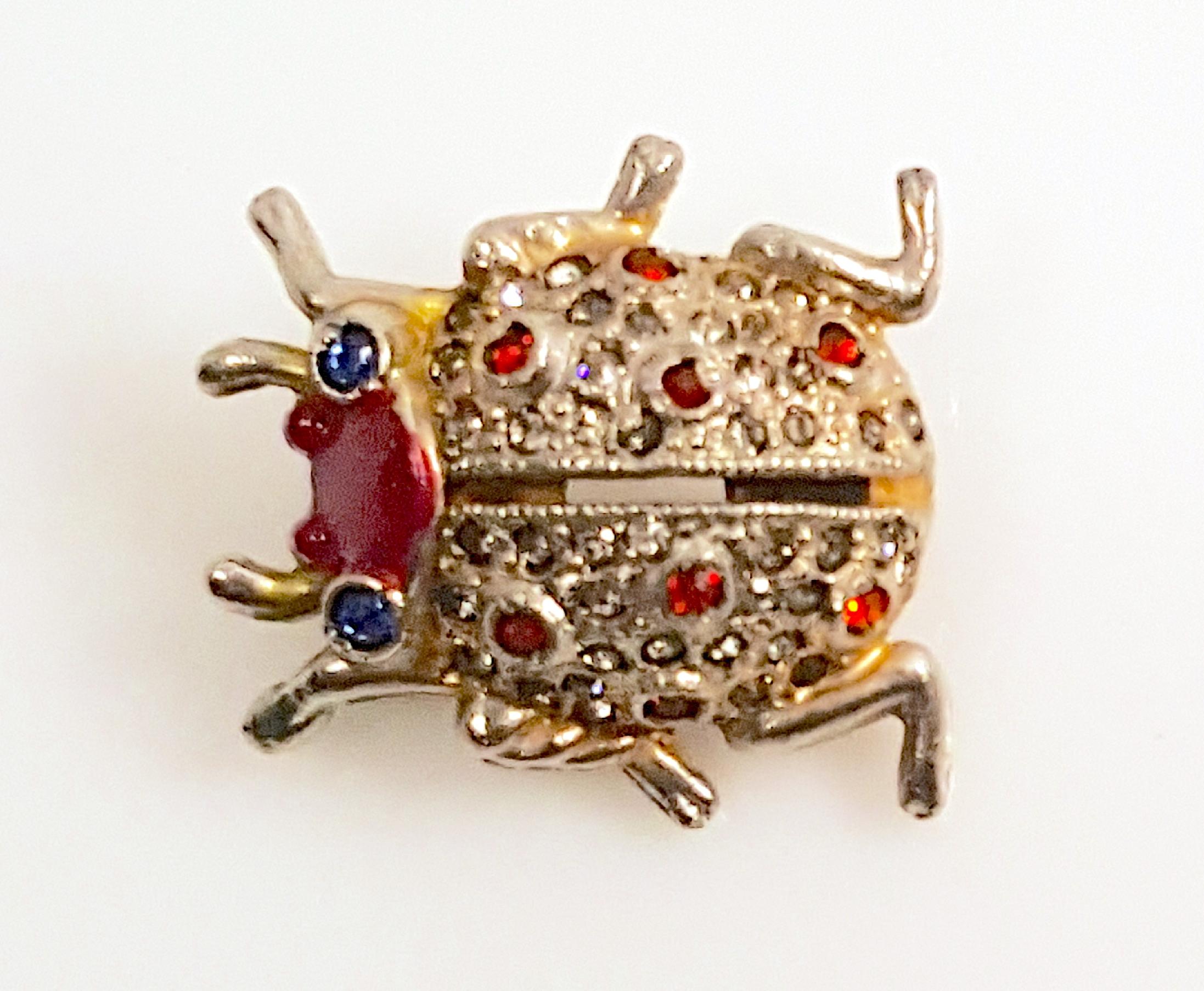 Coro 1919 "PatPend" Art Deco Lady Bug Enamel Faux Gem Vermeil Brooch ...