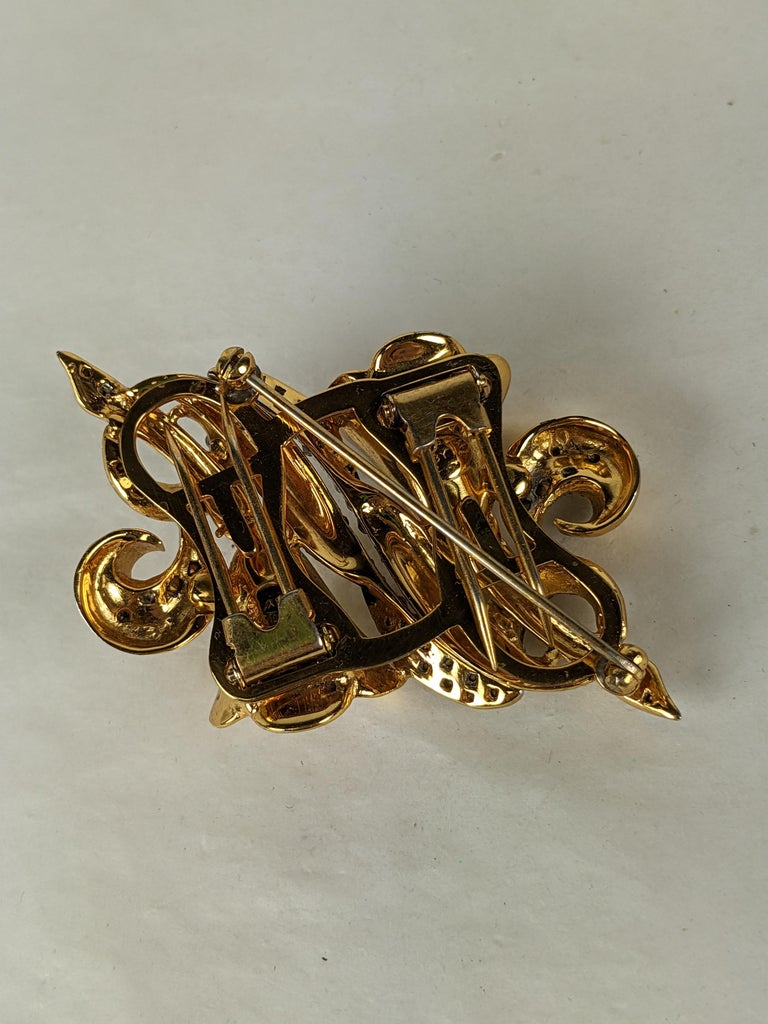 Corocraft Sterling Vermeil Bellflower Duette Brooch For Sale at 1stDibs