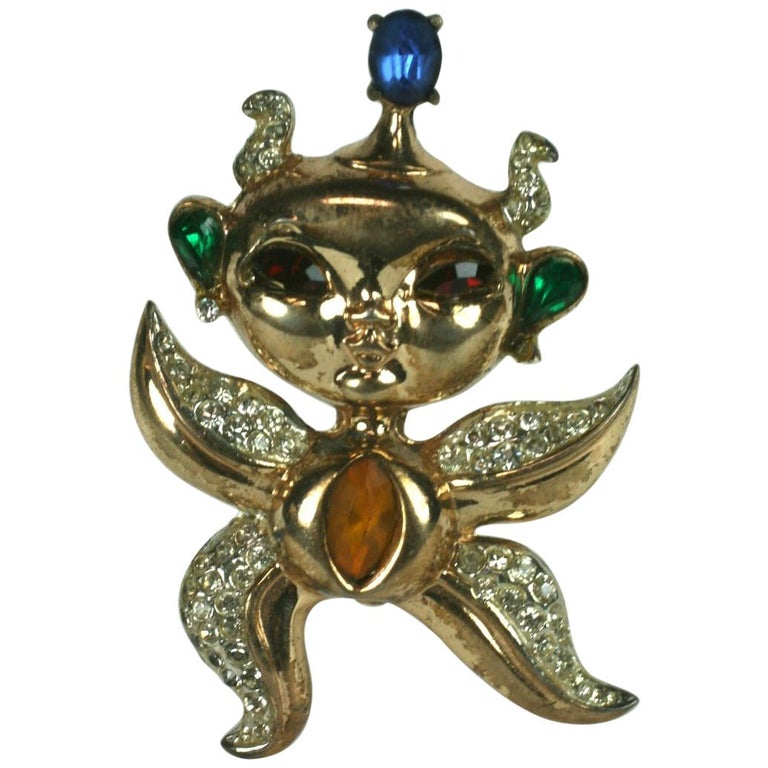 Corocraft Sterling Vermeil Pixie Brooch For Sale at 1stDibs