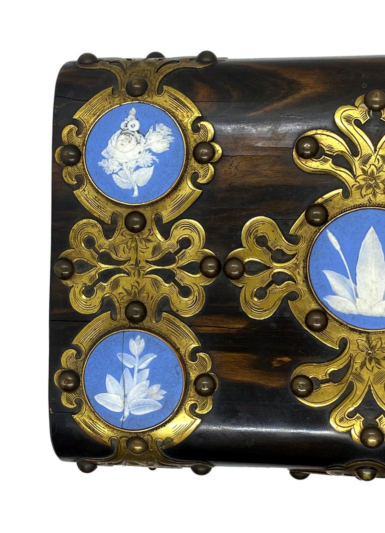 Coromandel Box with Gilt Bronze Wedgwood Jasperware Medallions, English ...