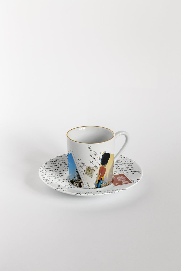Corrispondenze, Six Contemporary Decorated Coffee Cups with Plates For ...