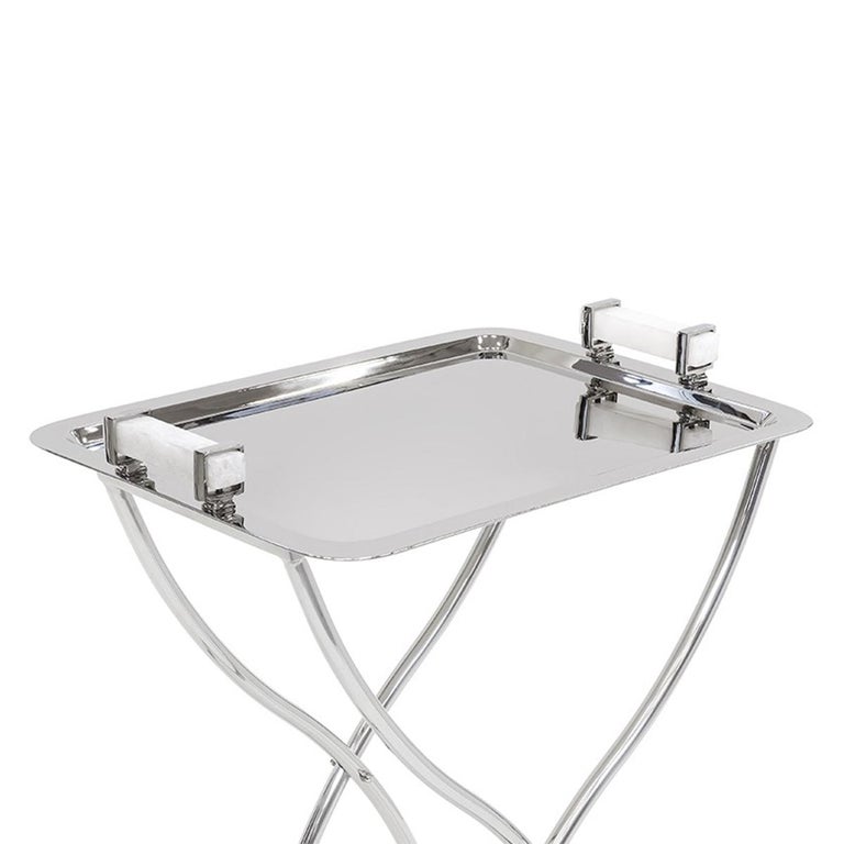 Corrugate Gold or Chrome Butler Tray For Sale at 1stDibs