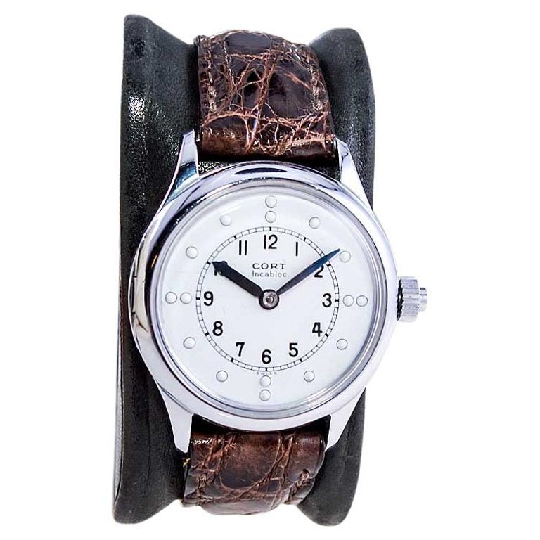 Cort Chromium Hunters Case Blind Persons Watch with Flawless Enamel ...