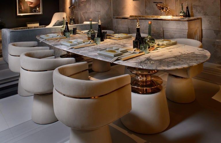 Cortes, Dining table with marble top For Sale at 1stDibs