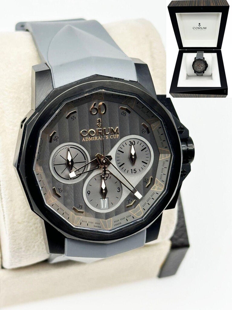 Corum 01.0007 Admirals Cup Black Stainless PVD Chronograph Automatic ...