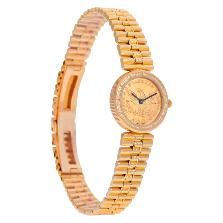 Corum $2.50 Gold Coin Watch in 18k Yellow Gold For Sale at 1stDibs ...