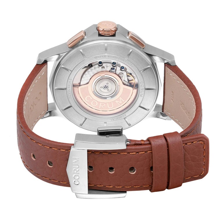 Corum Admiral's Cup Legend 18k Rose Gold Steel Brown Dial Watch A984 ...