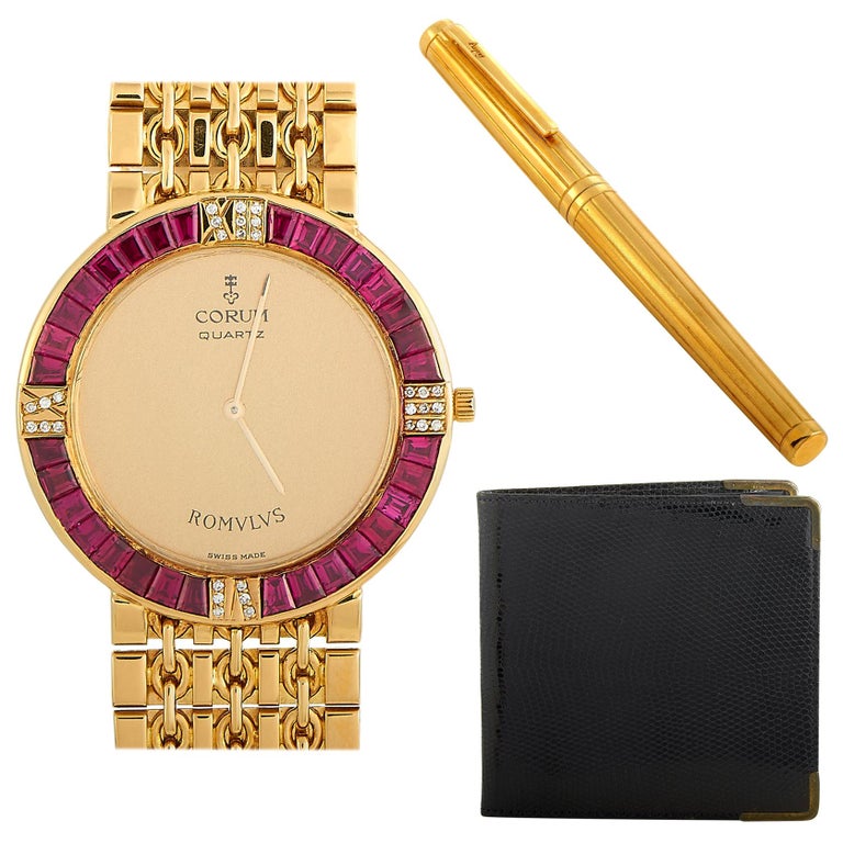Corum and Asprey Watch, Pen and Wallet Set at 1stDibs