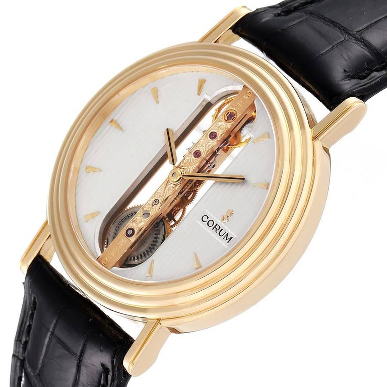 Corum Golden Bridge Yellow Gold Skeleton Mens Watch 13.240.58 For Sale ...