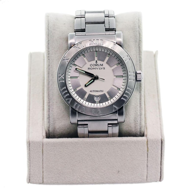 Corum Romvlvs Stainless Steel Men's Watch with Skeleton Back in Stock For Sale at 1stDibs
