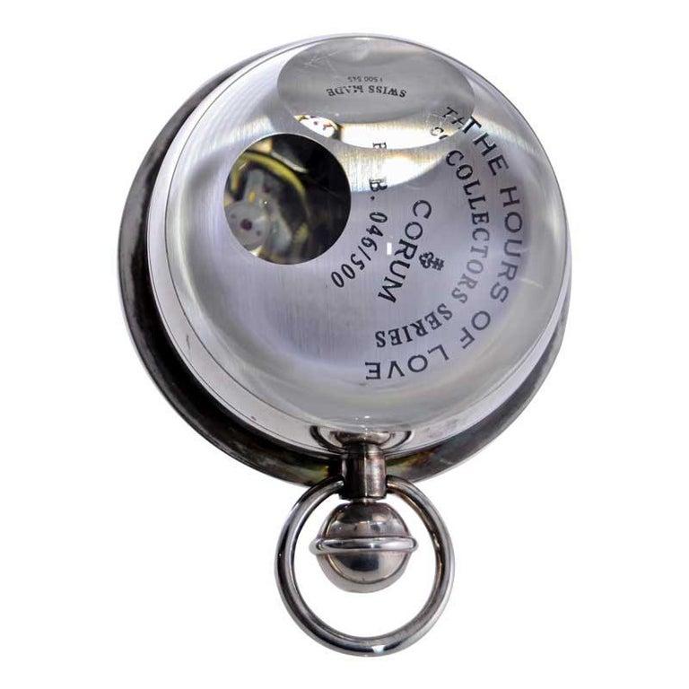 Corum Sterling Silver Erotic "Ball" Desk Clock with Enamel Dial Limited ...
