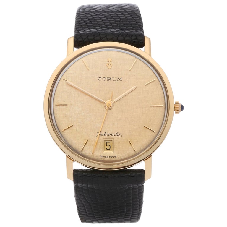 Corum Vintage ETA 2824 3adj Men's Yellow Gold Watch at 1stDibs