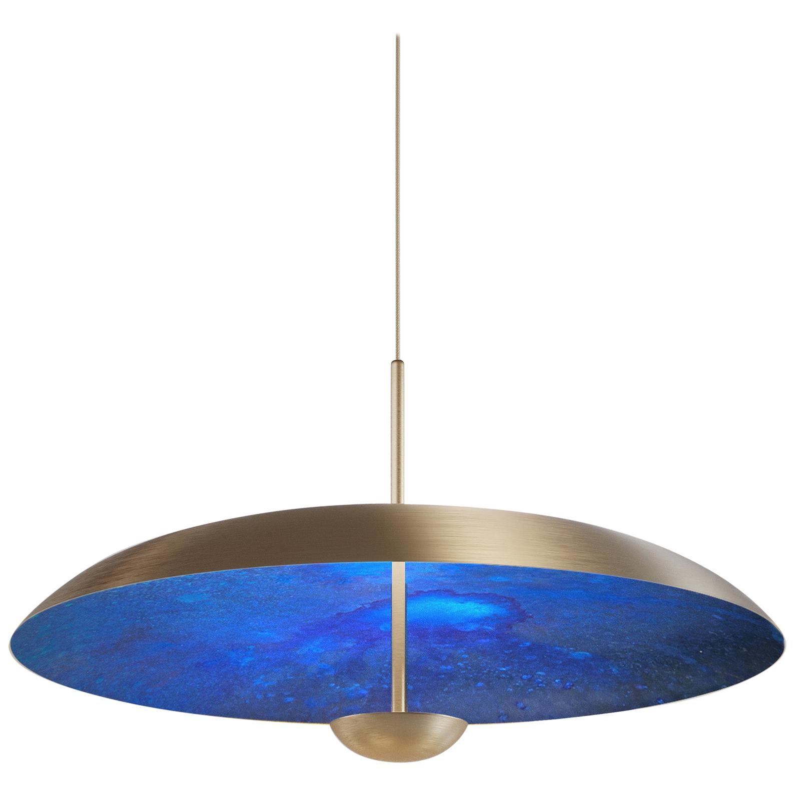 'Cosmic Azure' Indigo Blue Patina Brass Contemporary Wall Light, Sconce ...