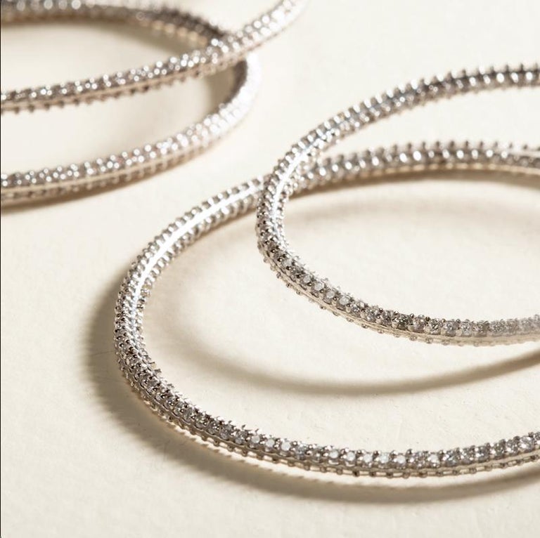 Cosmic Dance Double Hoops with Black and White Diamonds For Sale at 1stDibs