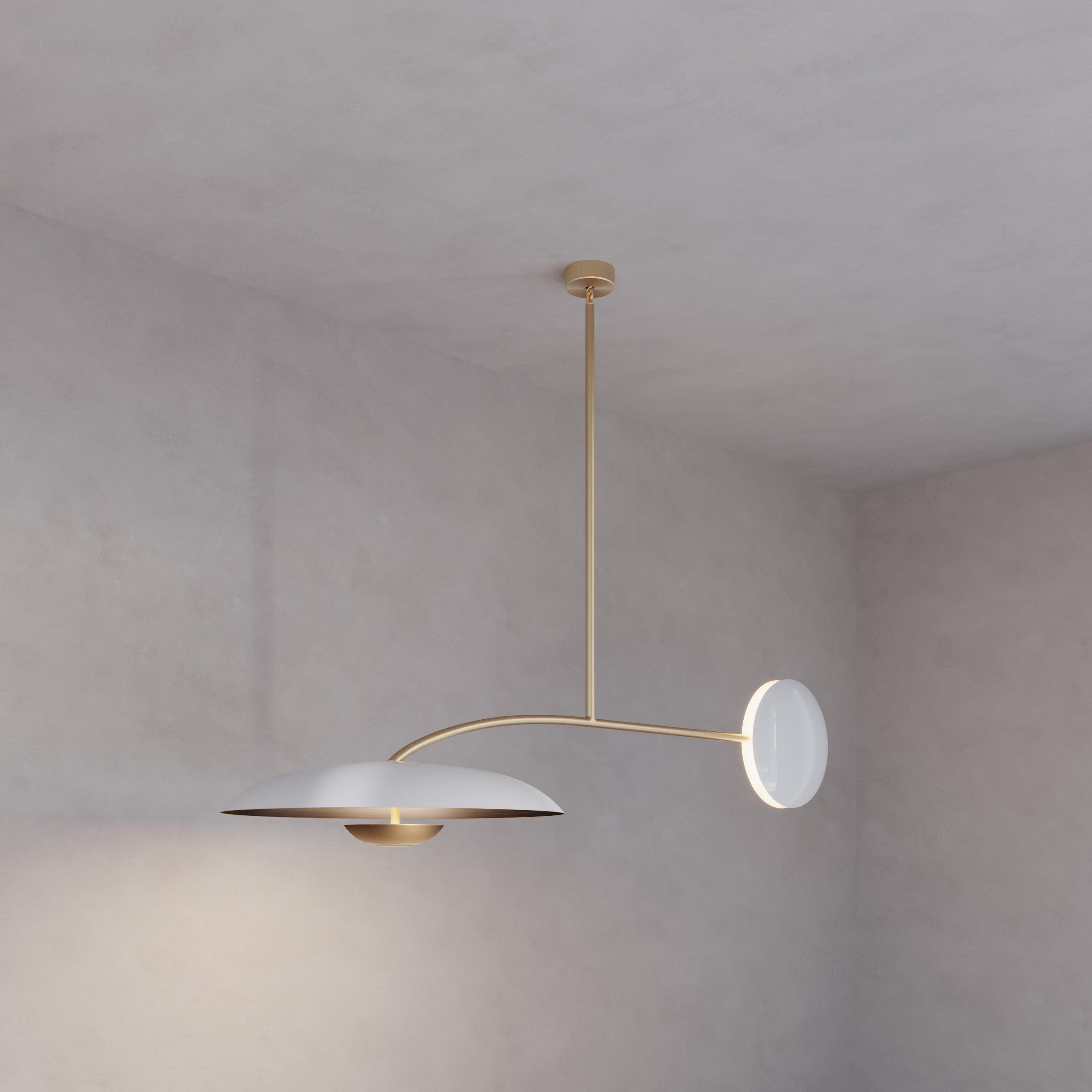 'Cosmic Orbit Solo Purion' Handmade Gloss White Lacquered Brass Ceiling ...