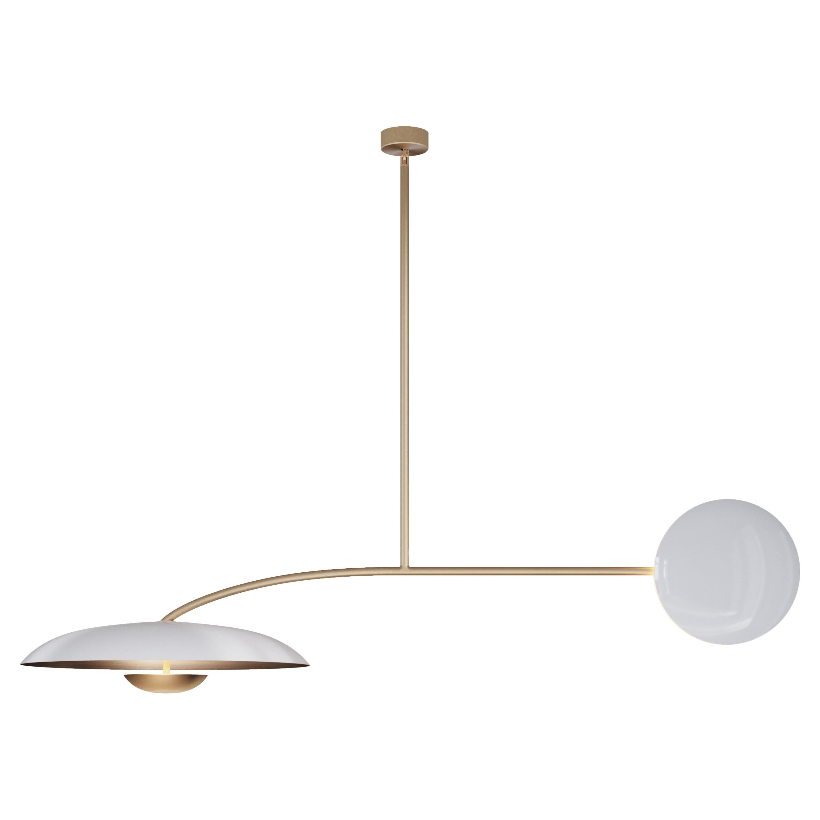 'Cosmic Orbit Solo Purion' Handmade Gloss White Lacquered Brass Ceiling ...