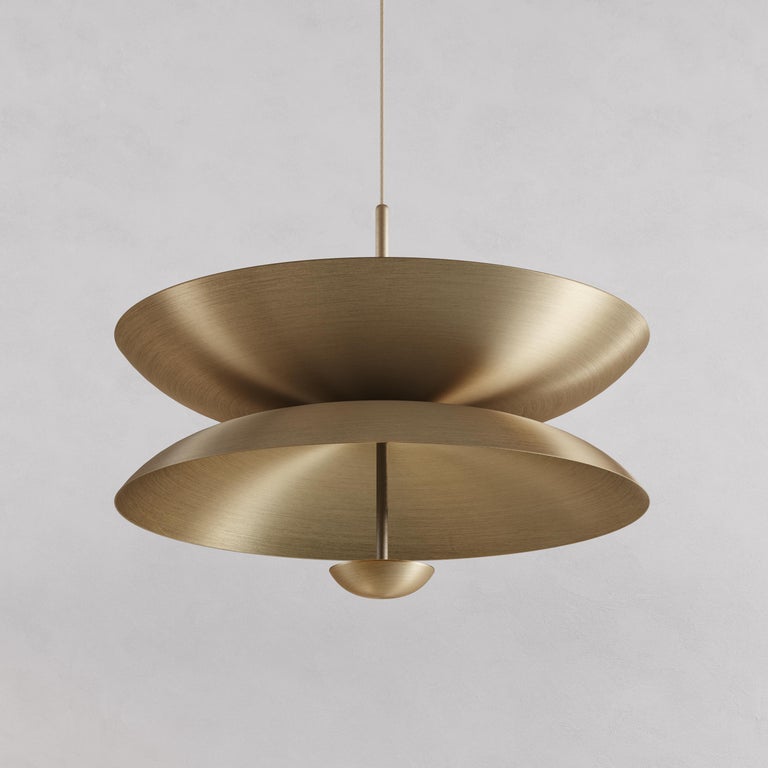 Cosmic 'Pendant Duo Sol 70' Handmade Satin Brass Pendant For Sale at ...