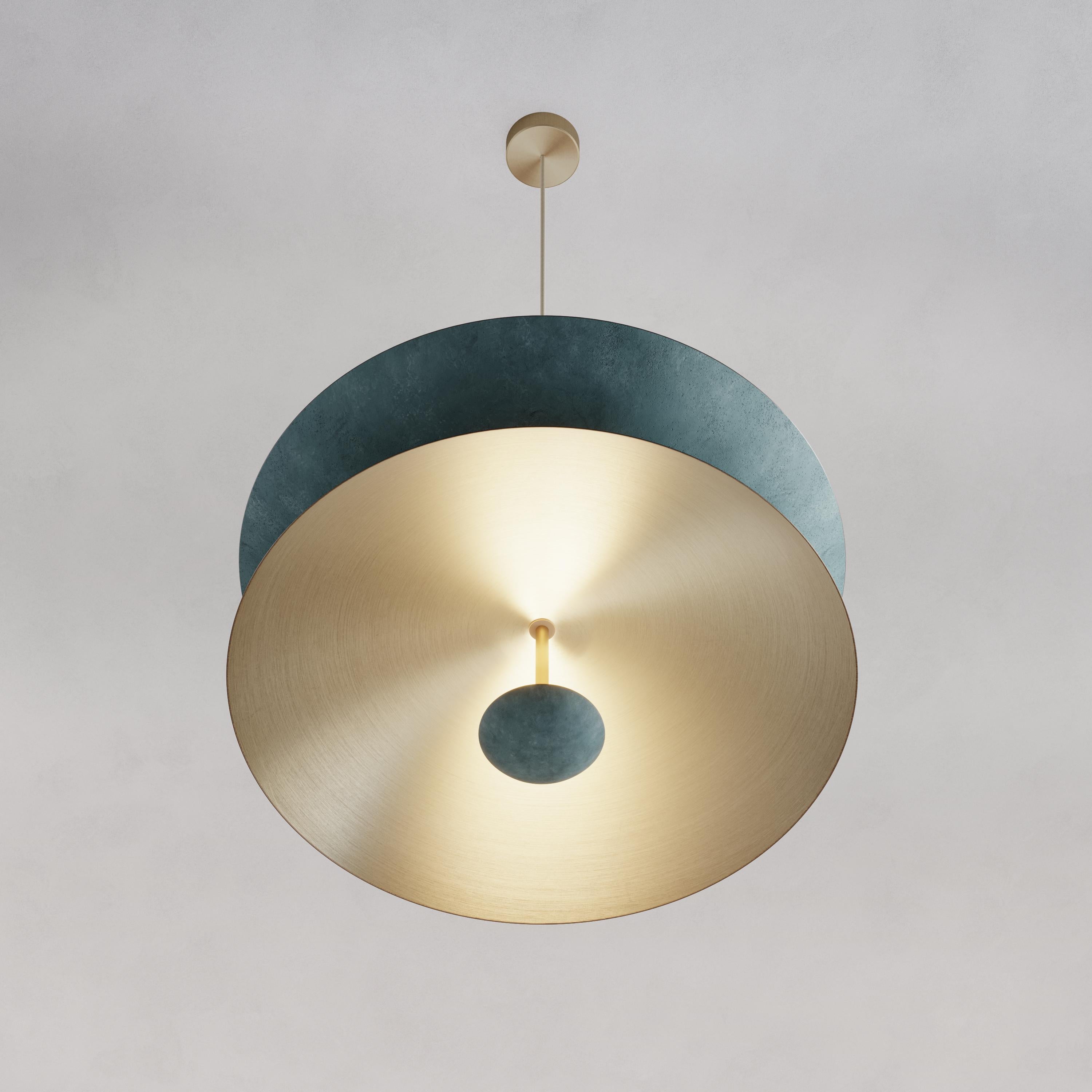 Cosmic 'Pendant Duo Verdigris 100' Handmade Verdigris Patinated Brass ...