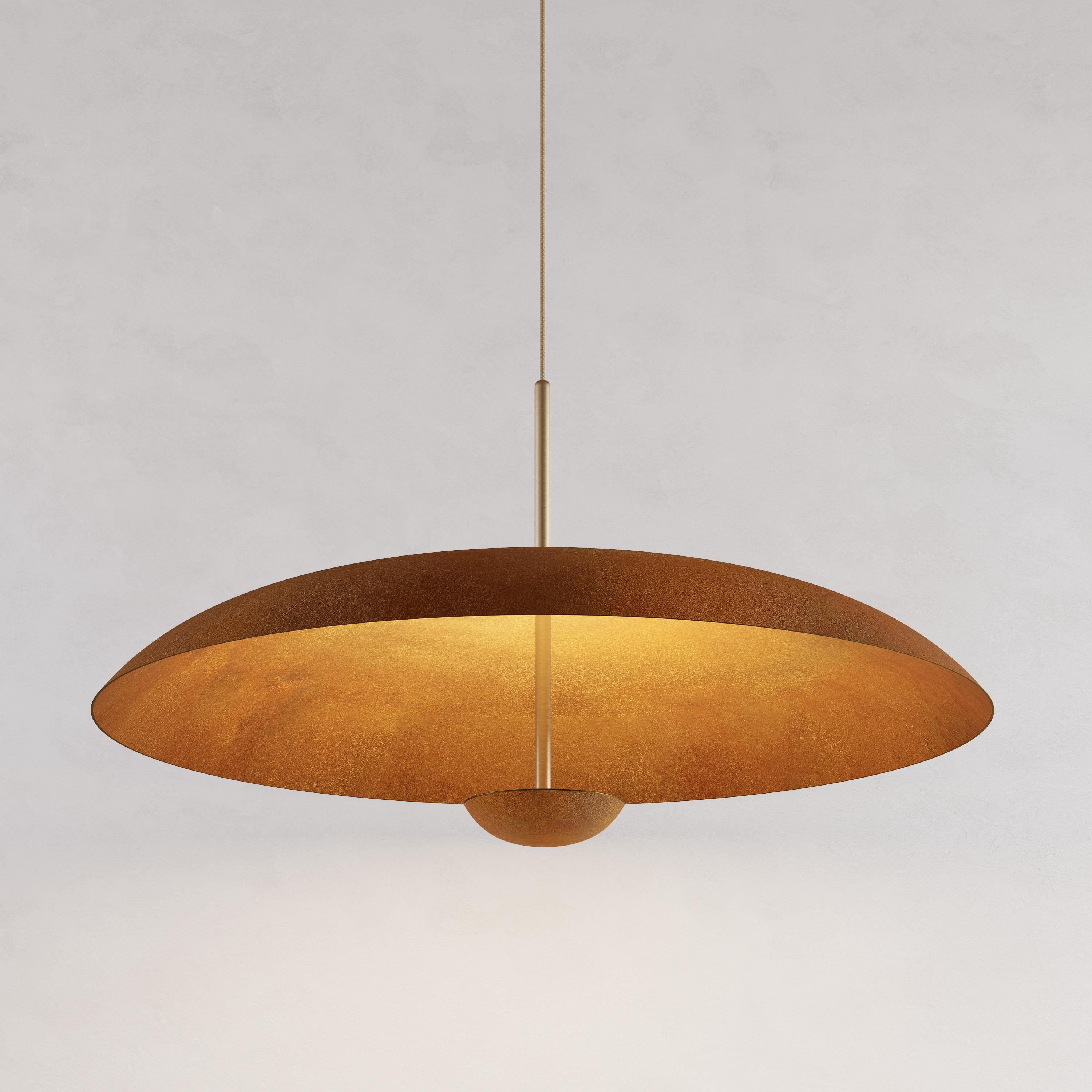 Cosmic 'Rust Pendant 100' Handmade Artisan Rust Patinated Brass Ceiling ...