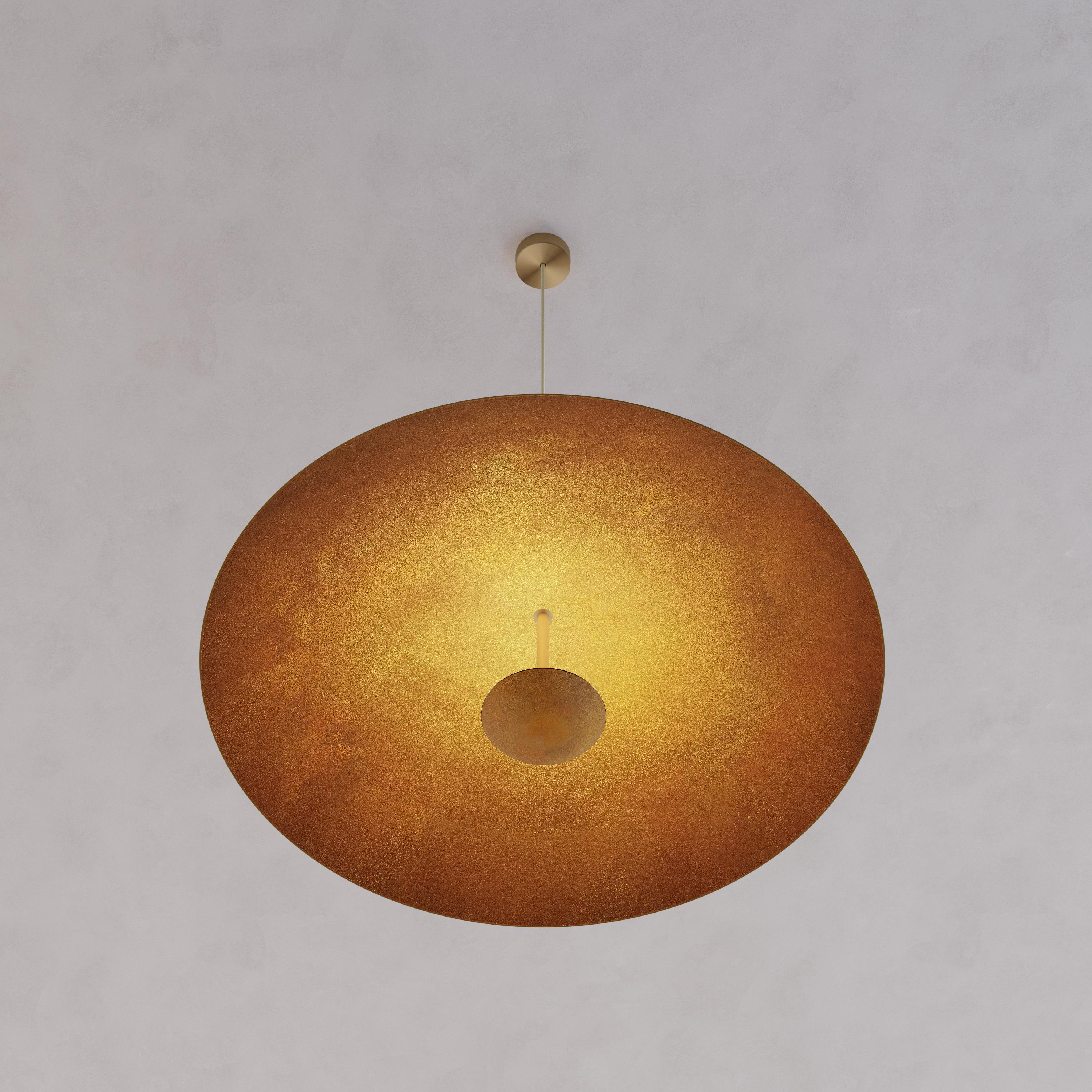 Cosmic 'Rust Pendant 100' Handmade Artisan Rust Patinated Brass Ceiling ...