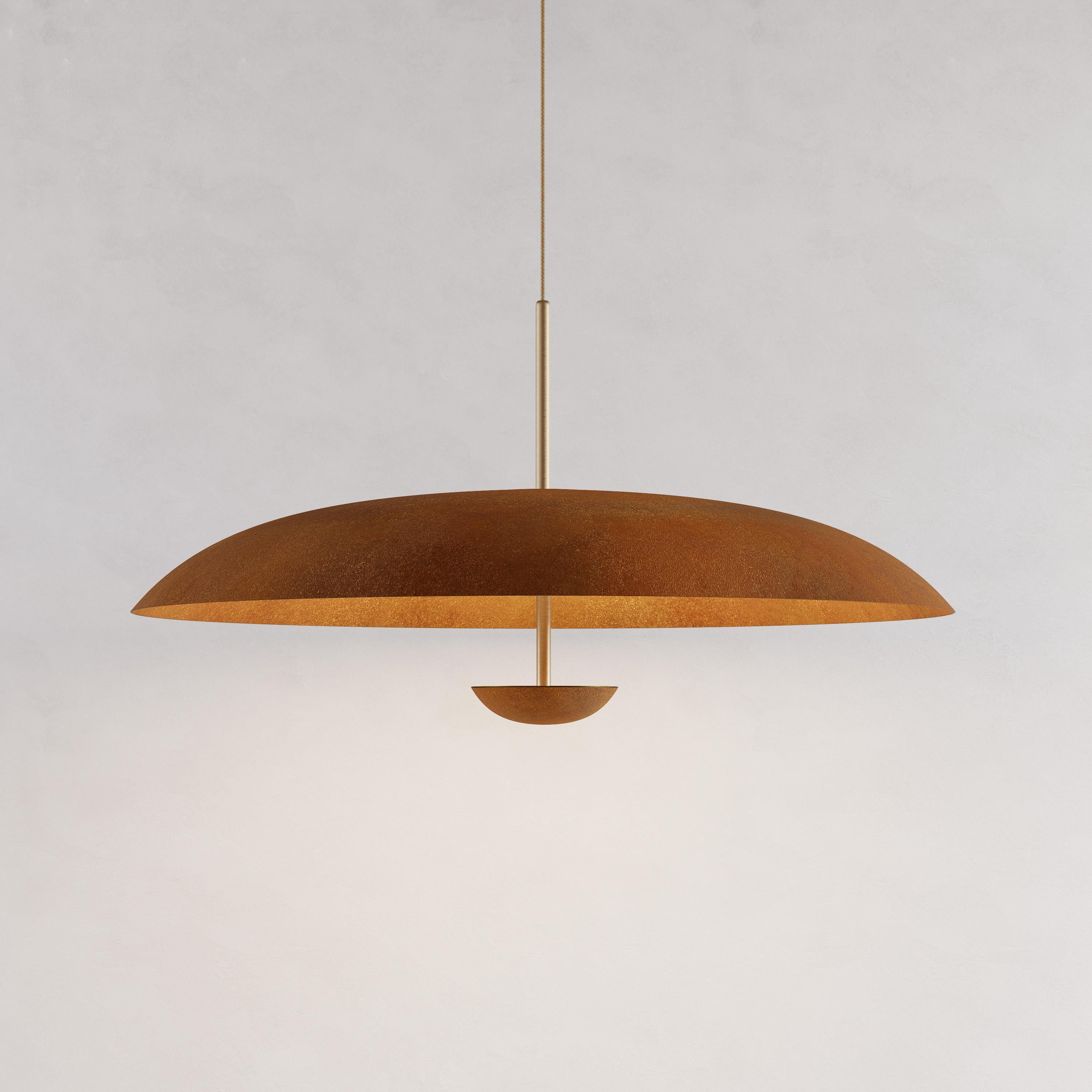 Cosmic 'Rust Pendant 100' Handmade Artisan Rust Patinated Brass Ceiling ...