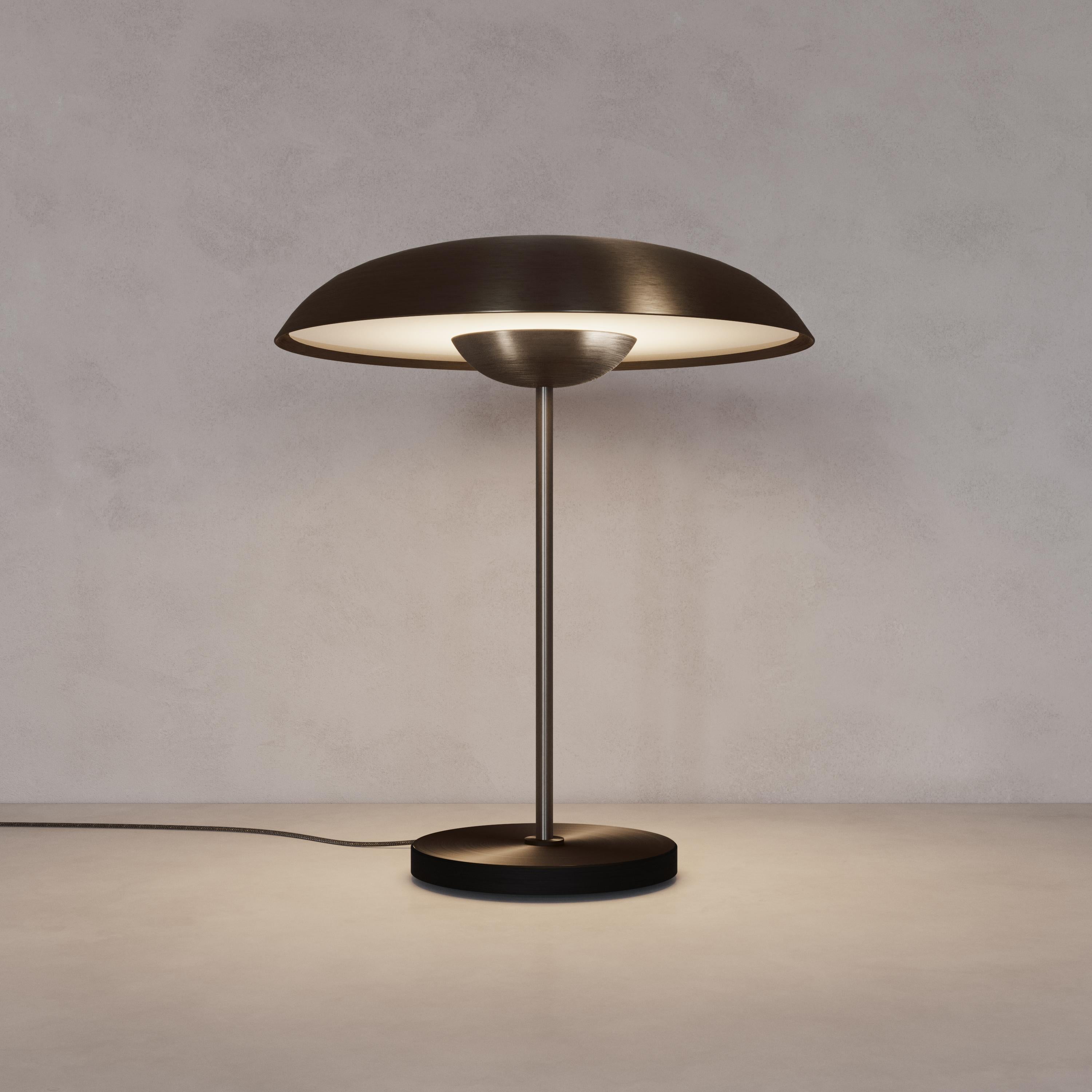 'Cosmic Solstice Noir' Table Lamp, Handmade Dark Bronze Patinated Brass ...
