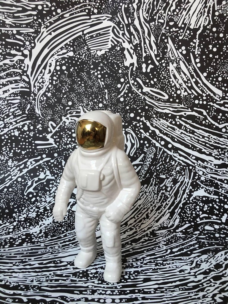 Cosmic Splash Designer Wallpaper in Galaxy 'Black and White' For Sale ...