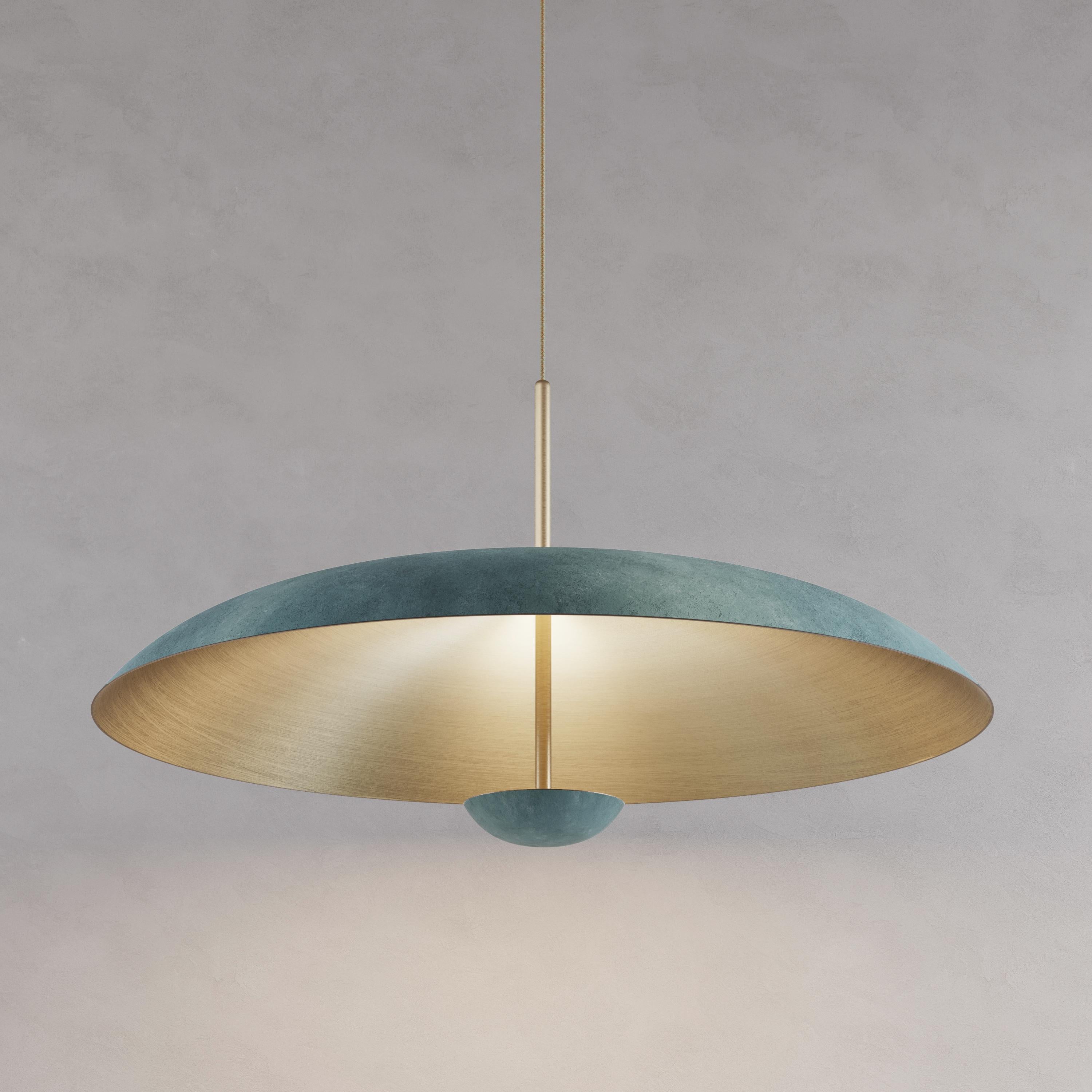 Cosmic 'Verdigris Pendant 100', Handmade Patinated Brass Ceiling Light ...
