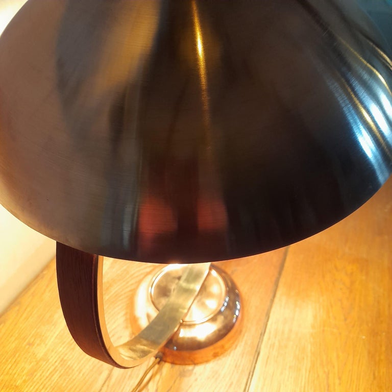 Cosmos, Contemporary Table Lamp Brass, Wood, Led Lamp For Sale at 1stDibs