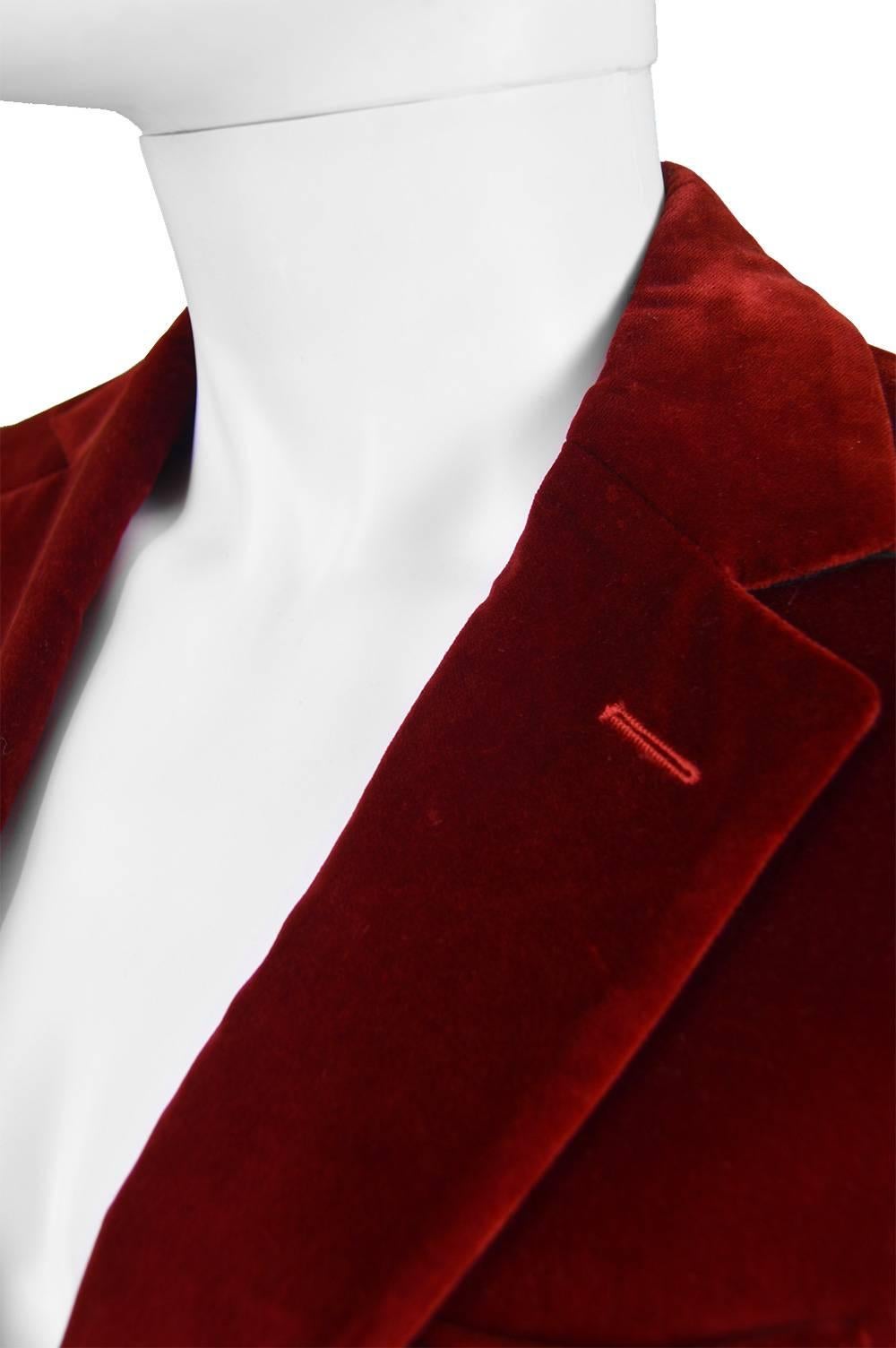 Costume National Homme Men's Red Velvet Evening Dinner Blazer Jacket at ...