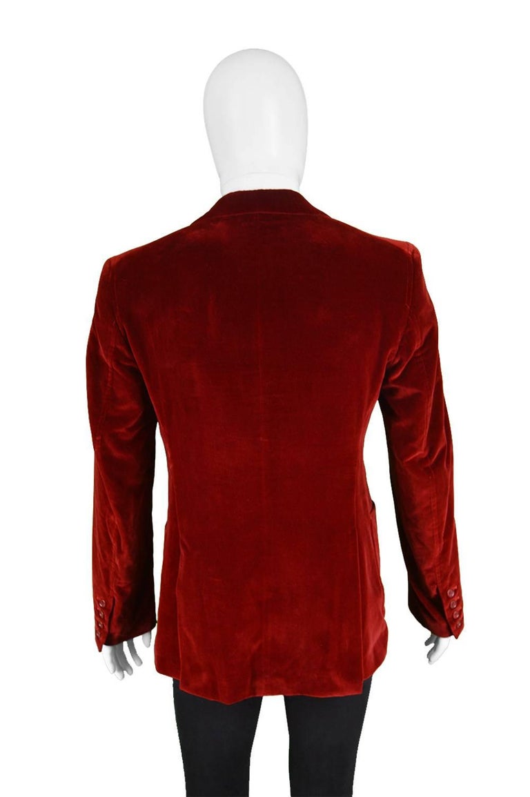 Costume National Homme Men's Red Velvet Evening Dinner Blazer Jacket at ...