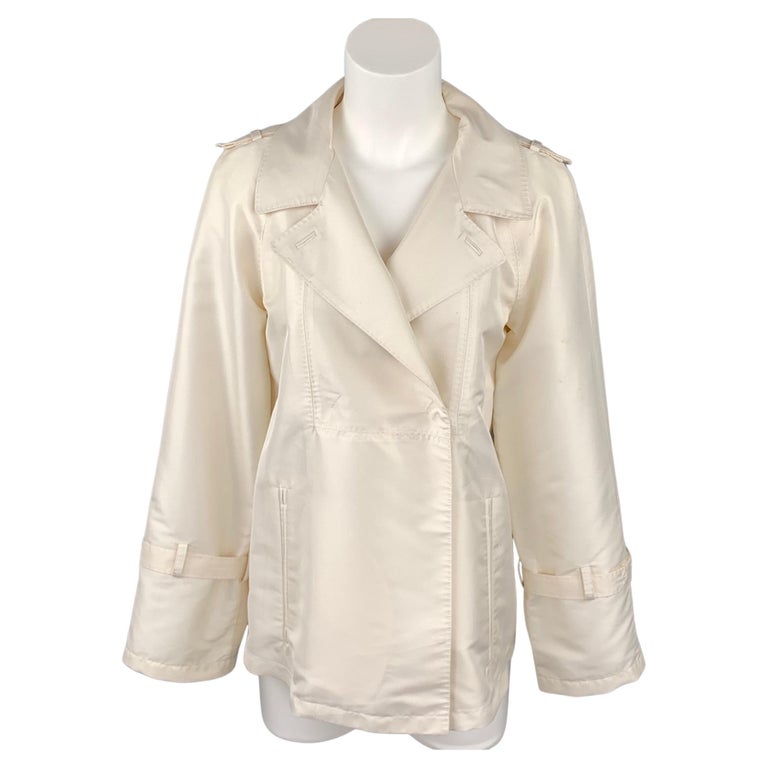 CoSTUME NATIONAL Size 2 Cream Twill Polyester A-Line Jacket For Sale at ...