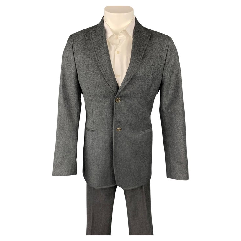 CoSTUME NATIONAL Size 38 R Dark Gray Wool Peak Lapel Suit For Sale at ...