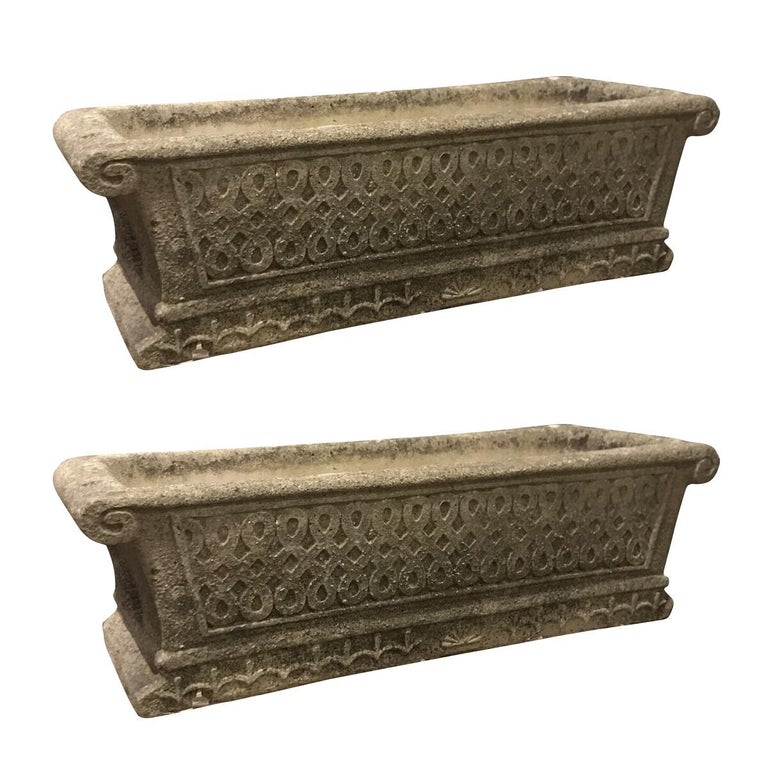 Cotswald Studio Pair Rectangular Shaped Stone Planters, English, circa ...