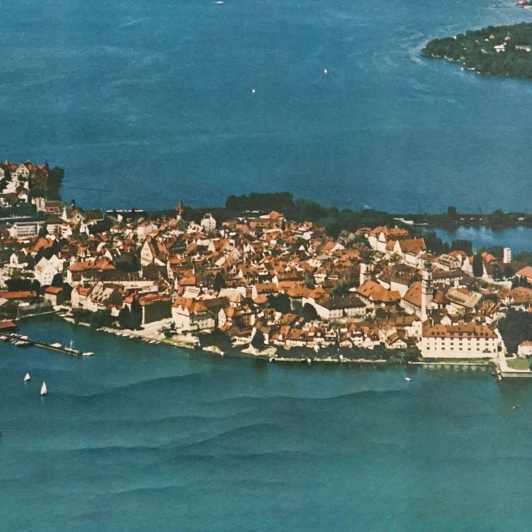 Cottagecore Mural Rollable Wall Chart Lake Constance Lindau Island For ...