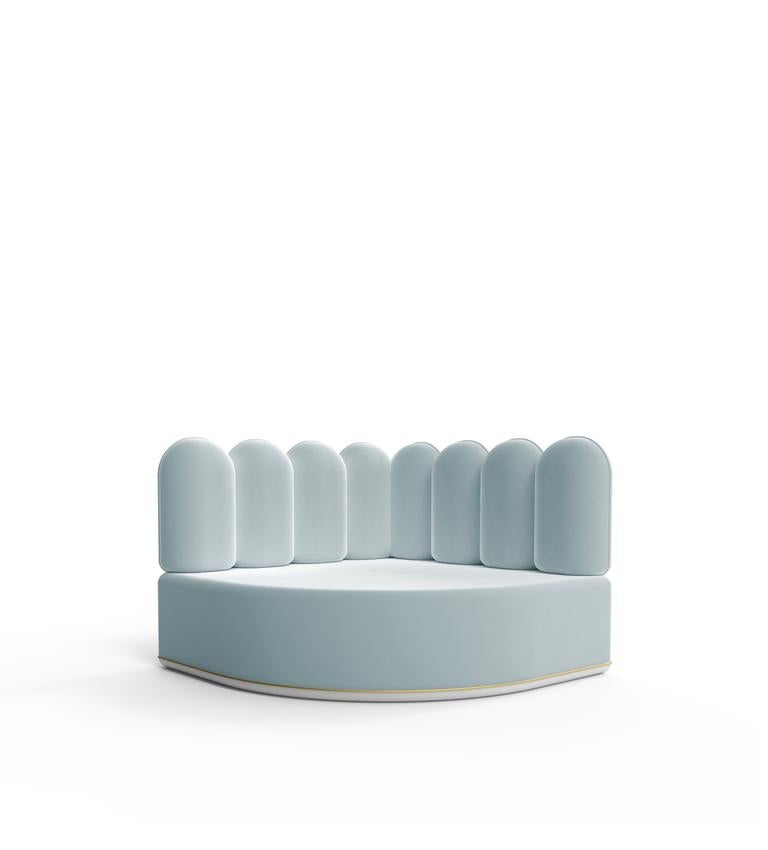 Cotton Candy Corner Kids Sofa in Velvet and Brass by Circu Magical ...