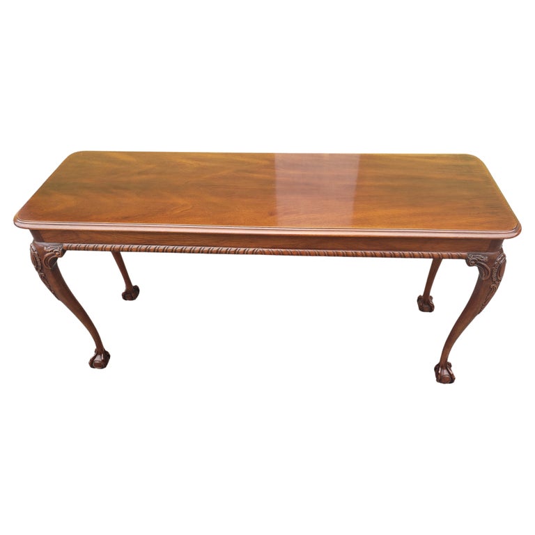 Council Craftman George III Mahogany Console Sofa Table with Ball and ...