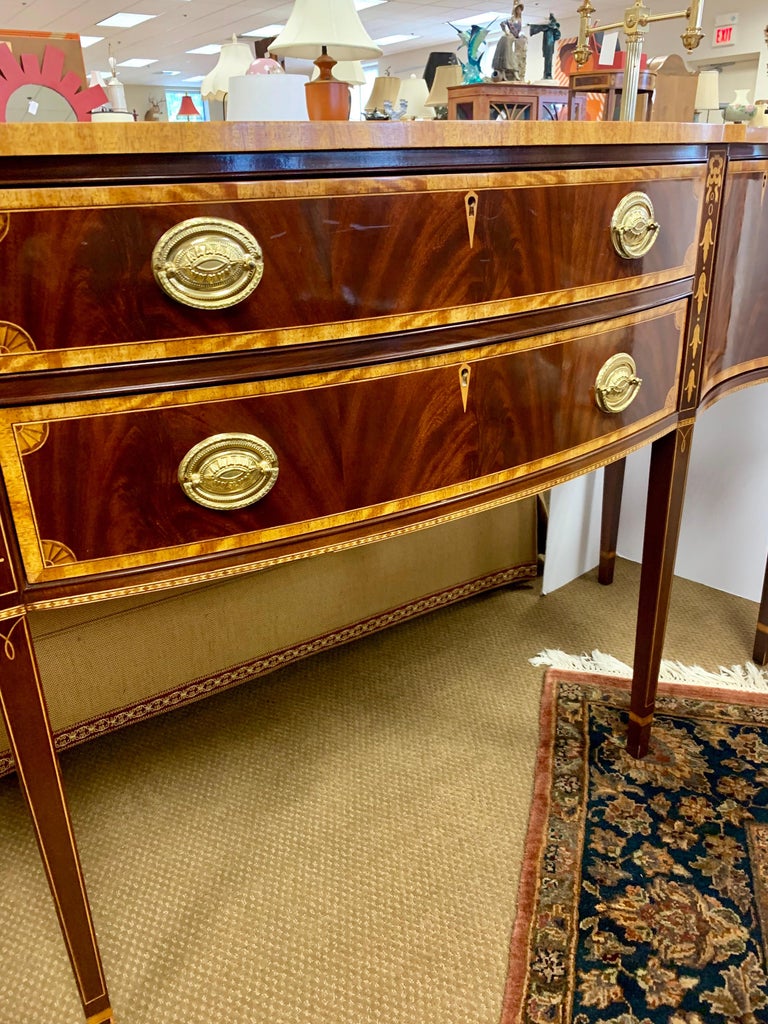 Councill Craftsman Furniture Mahogany Inlay and Brass Sideboard Buffet ...