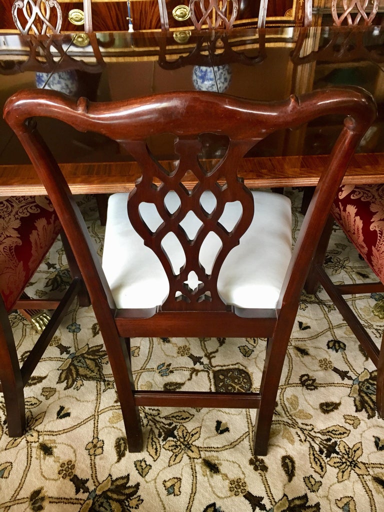 Councill Craftsman Mahogany Inlay Dining Room Set Table and Twelve ...