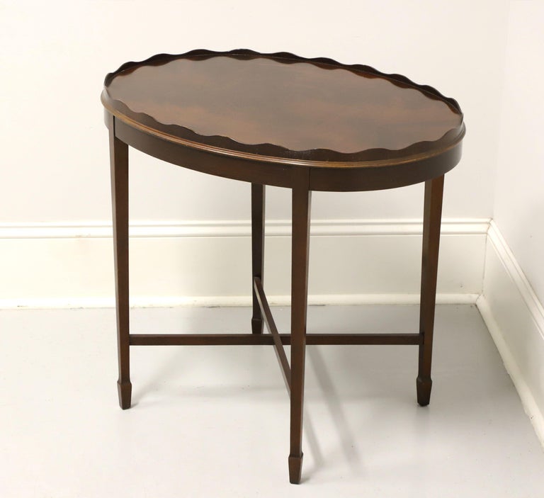 COUNCILL CRAFTSMEN Flame Mahogany Traditional Scalloped Top Oval End ...