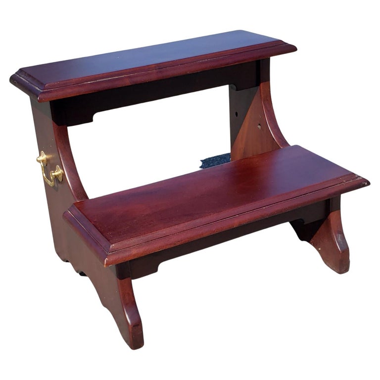Councill Furniture Chippendale Mahogany Bed Steps Stool For Sale at 1stDibs